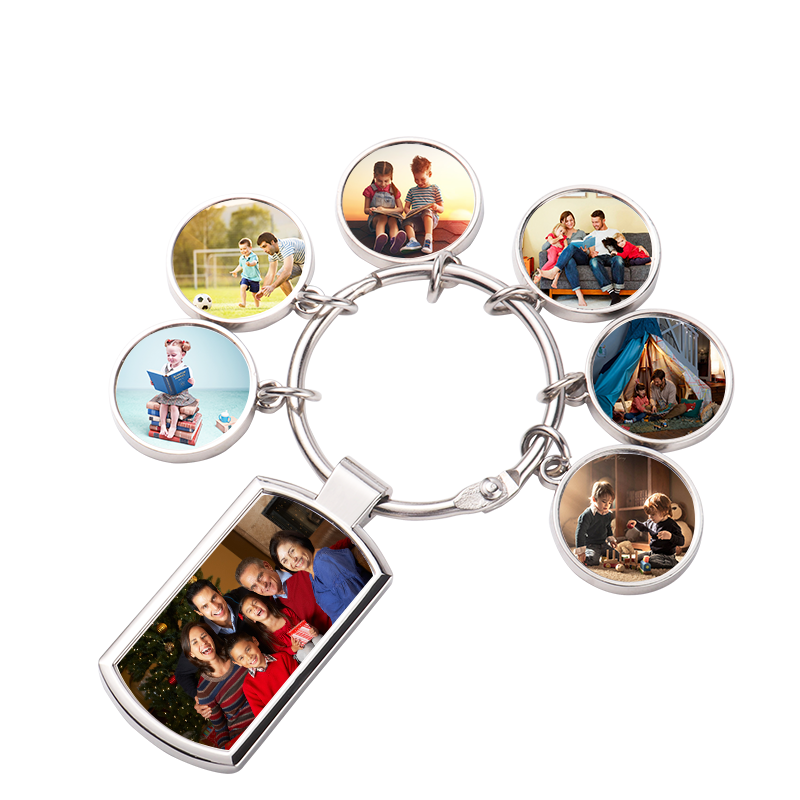 Sublimation Blank Metal Keychain DIY Photo Keychains Family Gifts