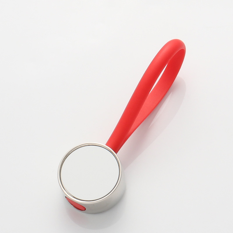 Sublimation Circular Metal One-sided Blank Rubber Rope Keychain