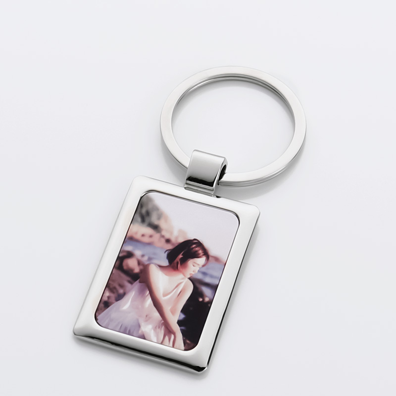 High Quality Souvenir Single-sided Blank Metal Sublimation Photo Keychain