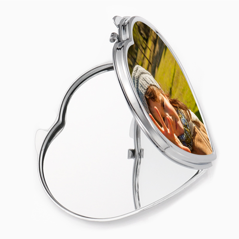 Accept Custom Cute Patterns Metal Mirror Sublimation Heart Shape ...