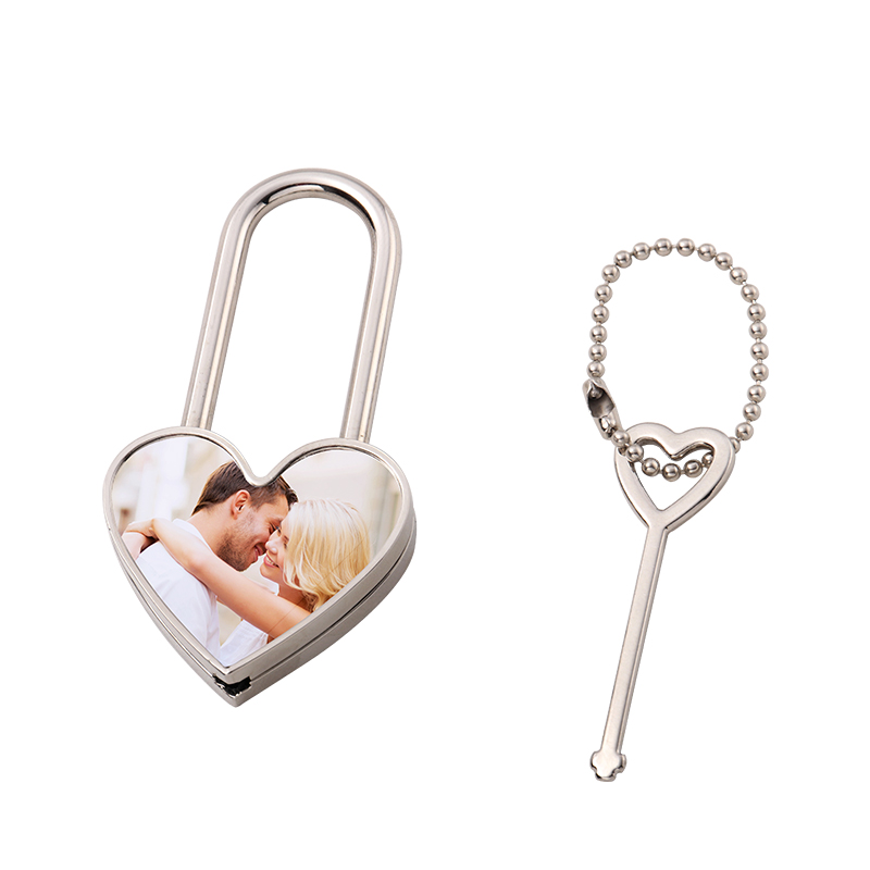 Happy Valentines Day Heart Shape Printing Sublimation Metal Lock