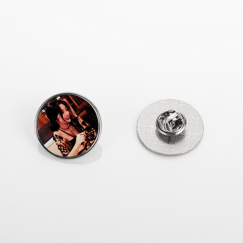Blank Star Heat Transfer Printing Metal Round Badge Sublimation Button ...