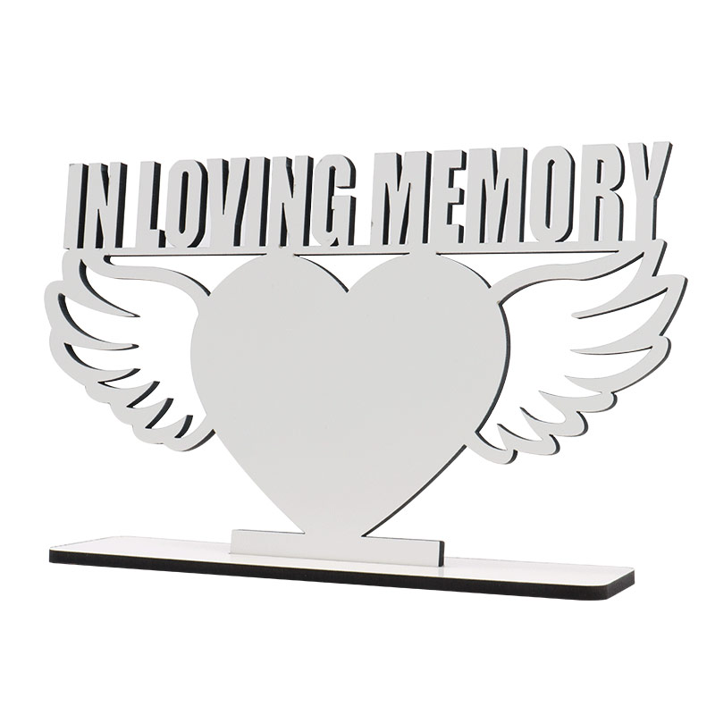 Heart Wing IN LOVING MEMORY Sublimation Angle Wings Photo Frame