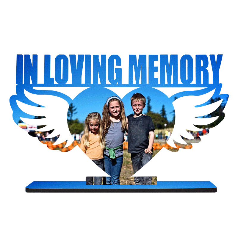 Heart Wing IN LOVING MEMORY Sublimation Angle Wings Photo Frame