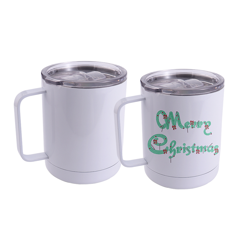 Stainless Steel Cup 12oz Coffee Travel Mug with Handle Sublimation Car Mug