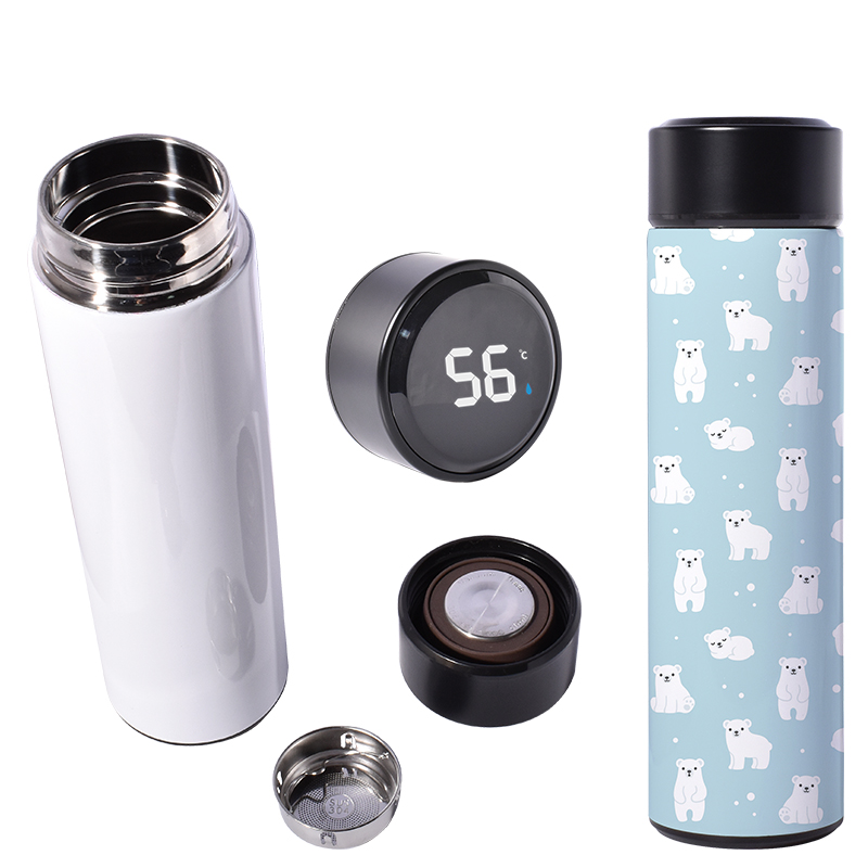 New Design Sublimation 500ml intelligent temperature measuring thermos ...