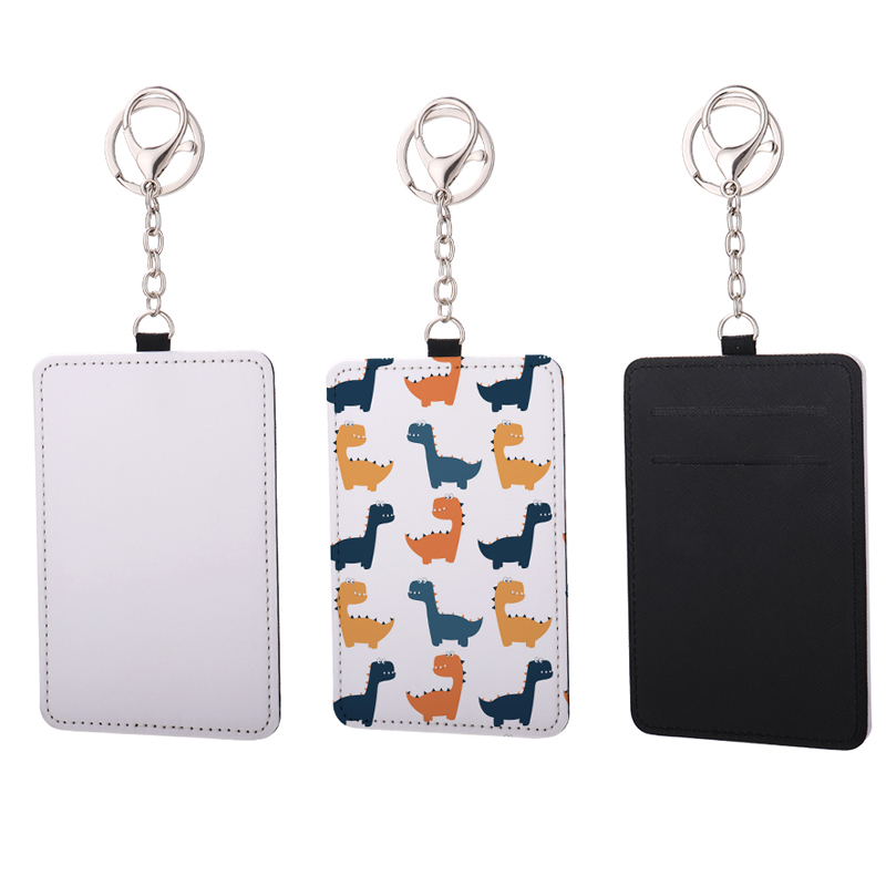 Fasion Leather Keychain Single-sided Sublimation blank leather card ...